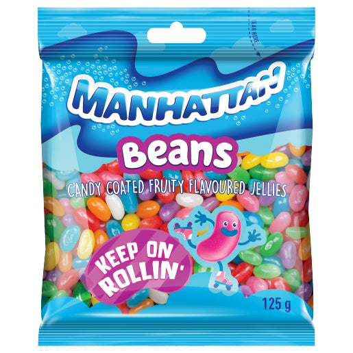 MANHATTAN SWEETS 125G FRUITY FLAV BEANS