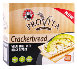 BAKERS PROVITA CRACKERBREAD WHEAT TOAST WITH BLACK