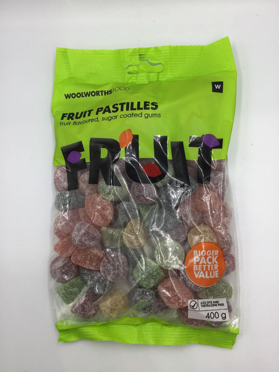 WOOLWORTHS FRUIT PASTILLES 400G