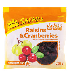 SAFARI RAISINS & CRANBERRIES 200G